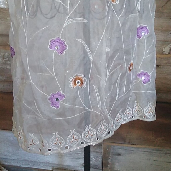 Lew Magram | Tops | Lew Magram Silk Boho Mirror Sequin Kimono | Poshmark
